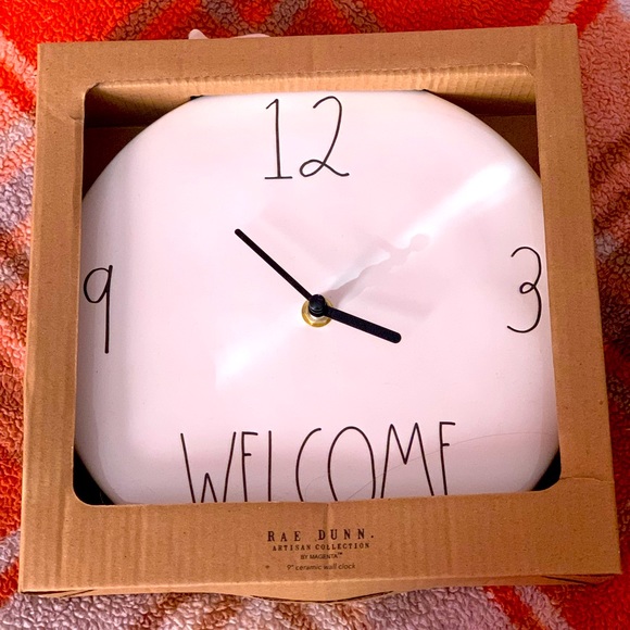 Rae Dunn | Wall Decor | Rae Dunn Welcome Clock | Poshmark